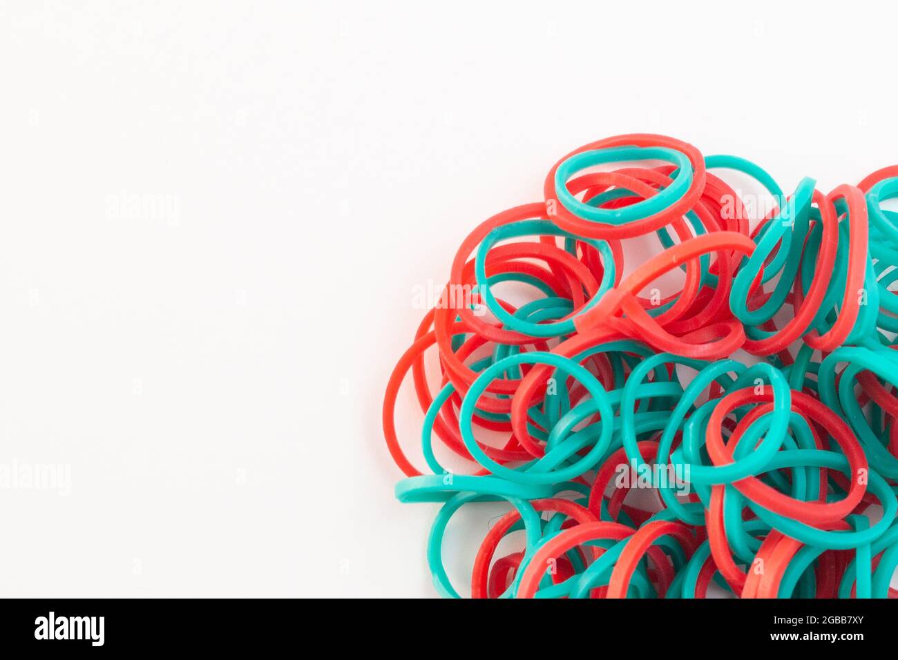 Color rubber band isolated white background Stock Photo - Alamy