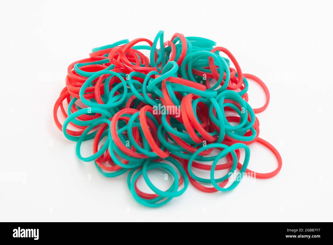 Color rubber band isolated white background Stock Photo - Alamy
