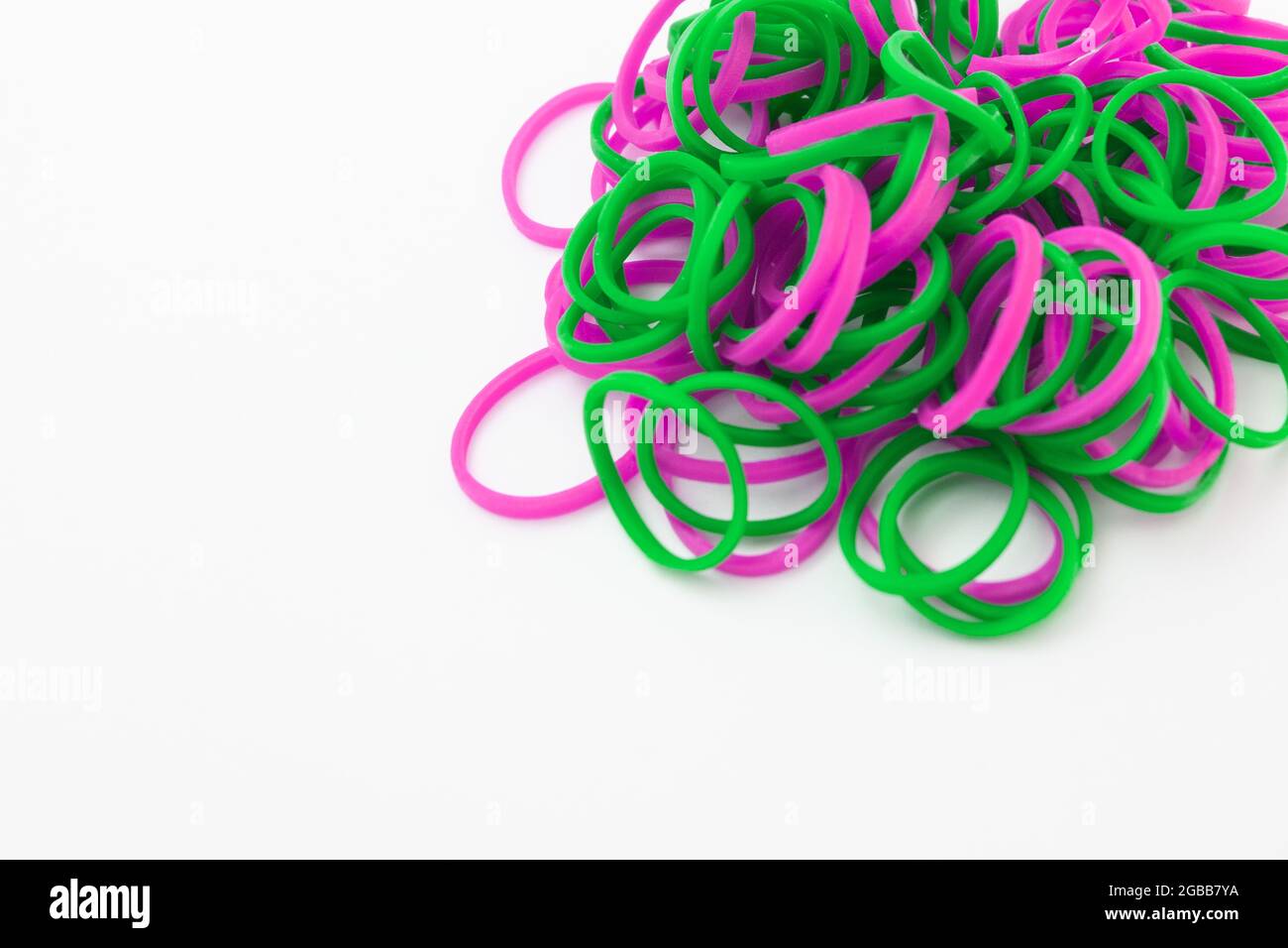 Color rubber band isolated white background Stock Photo - Alamy