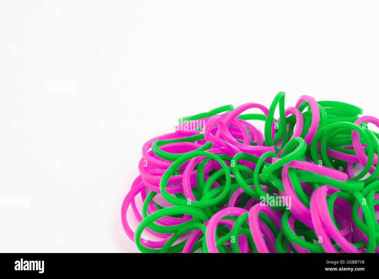 Color rubber band isolated white background Stock Photo - Alamy