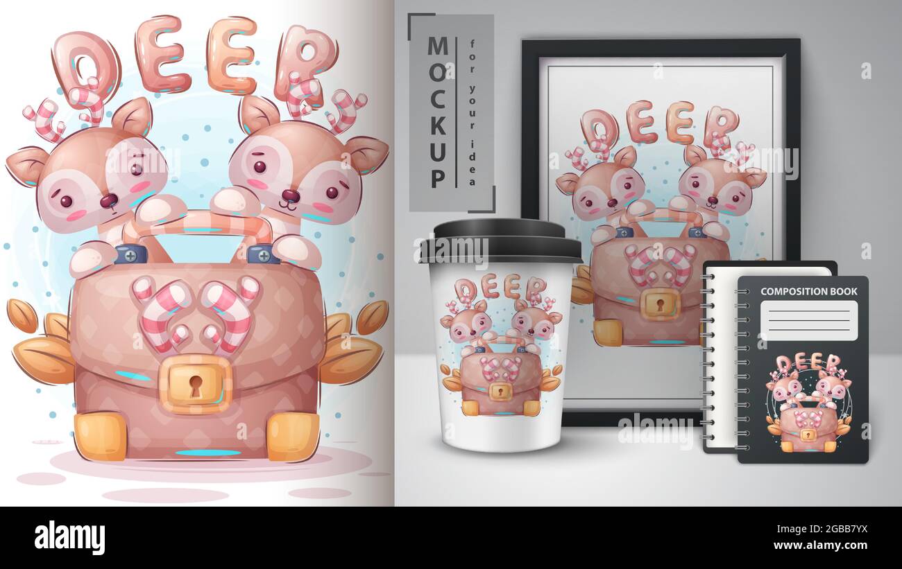 Deer with diplomat poster and merchandising Stock Vector Image & Art ...