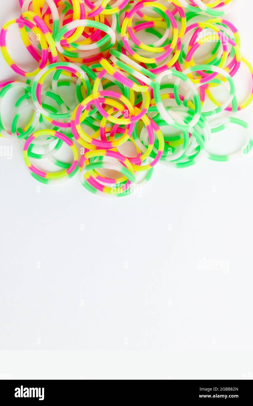 Color rubber band isolated white background Stock Photo - Alamy