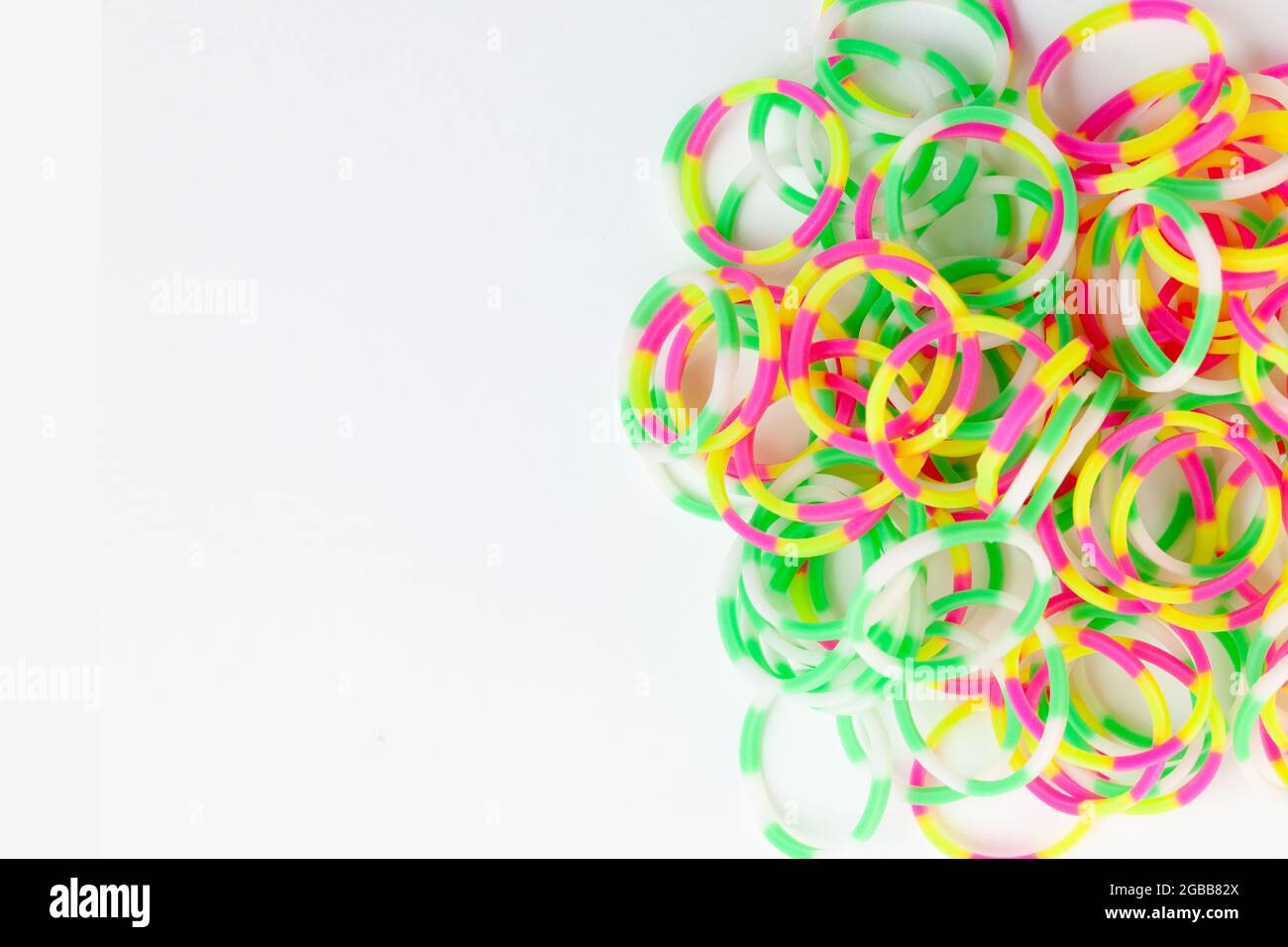 Color rubber band isolated white background Stock Photo - Alamy