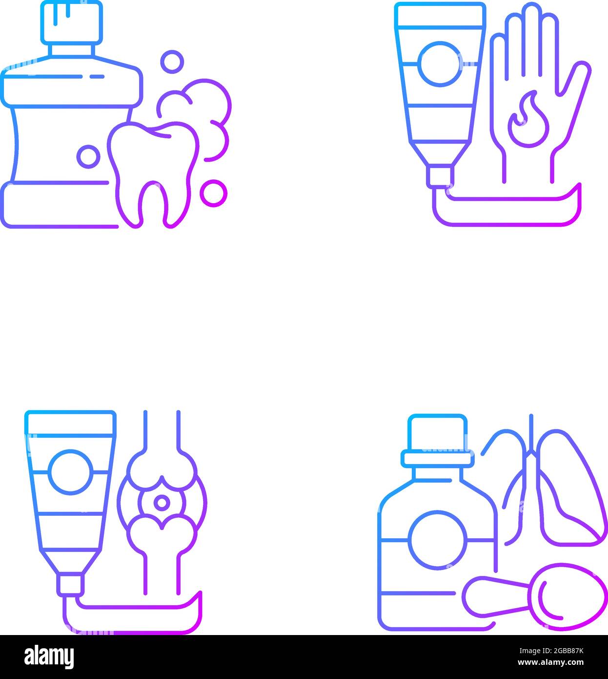 Medical treatment options gradient linear vector icons set Stock Vector ...