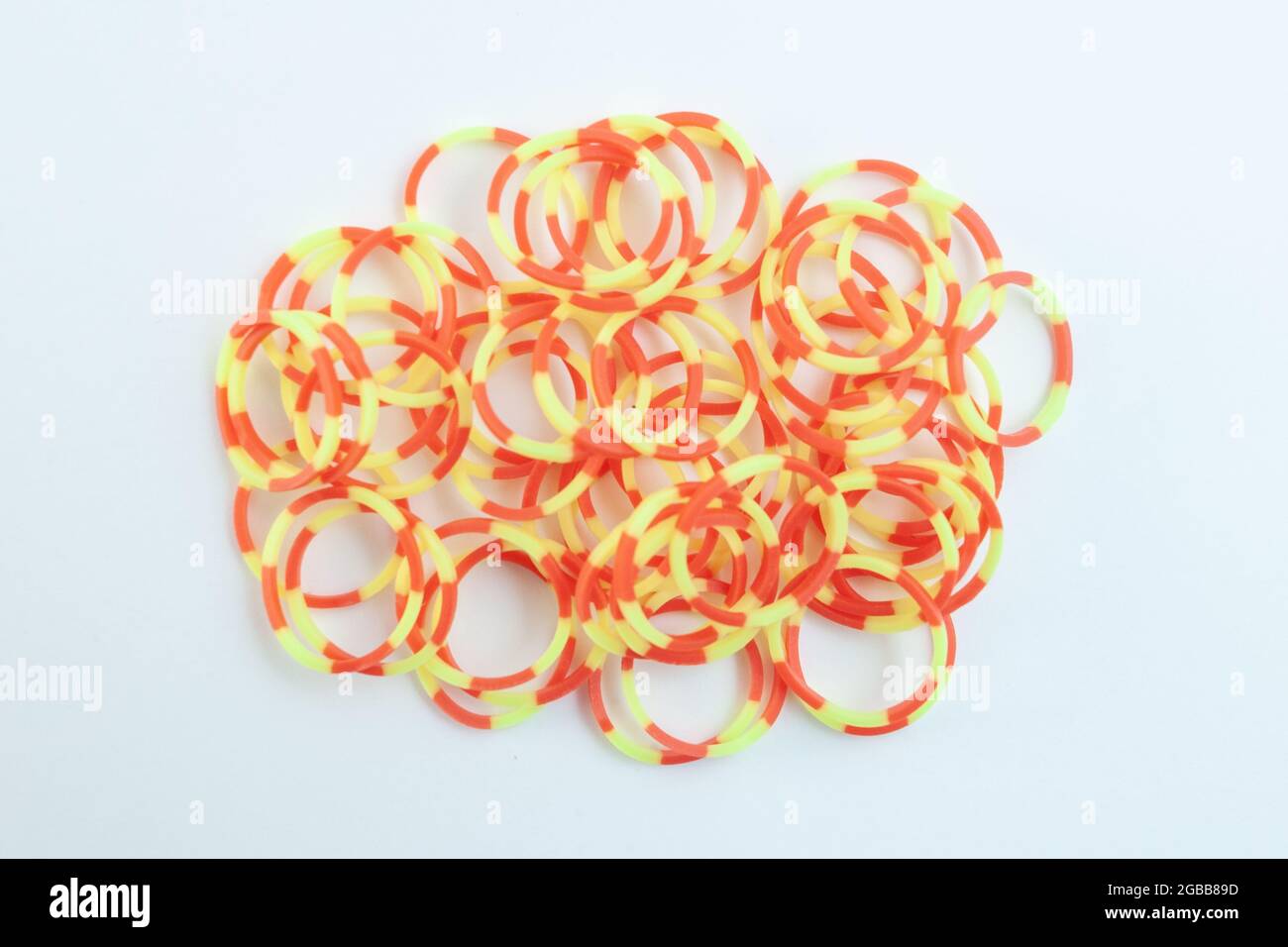 Color rubber band isolated white background Stock Photo - Alamy