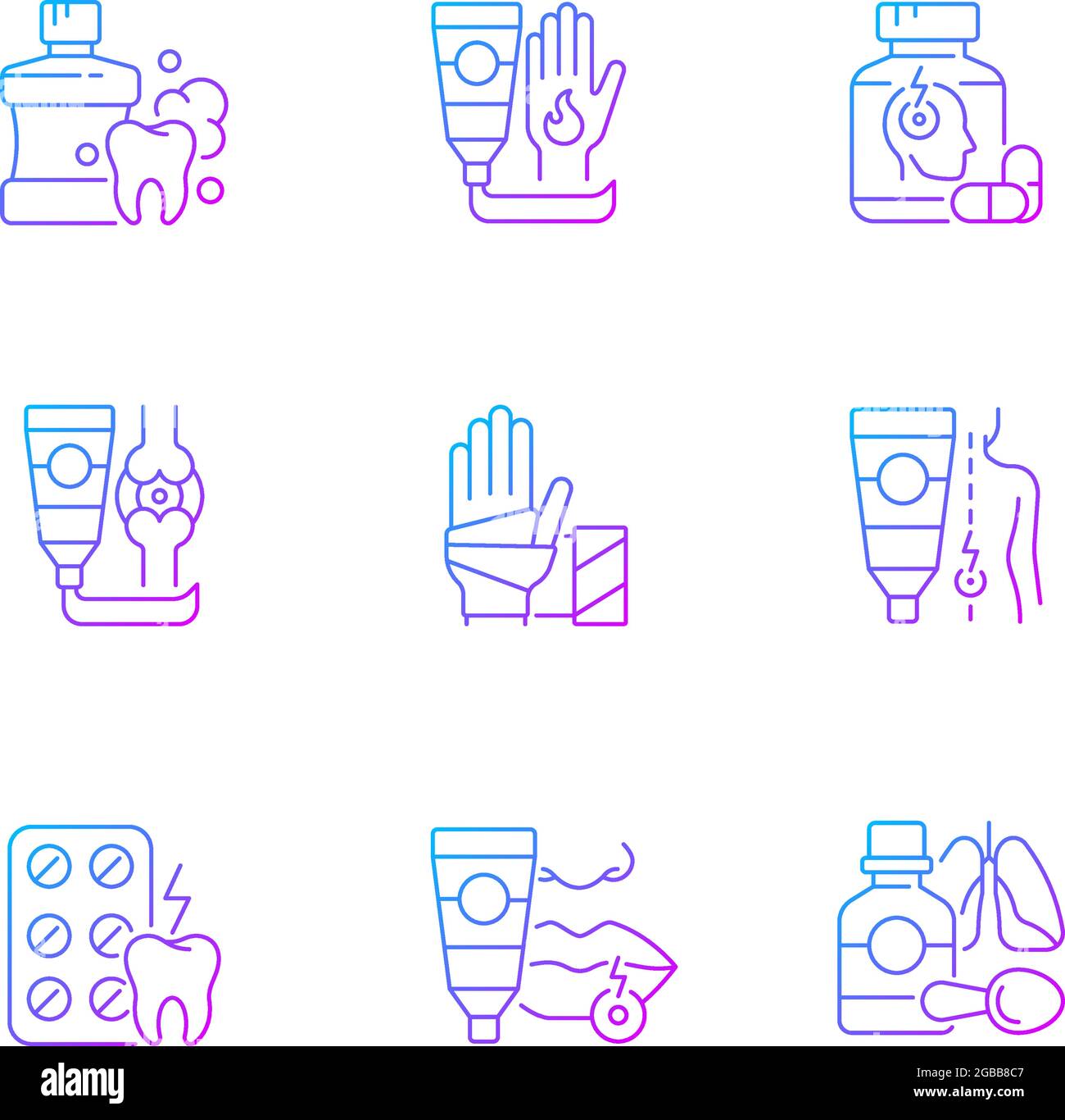 First aid bag gradient linear vector icons set Stock Vector Image & Art ...