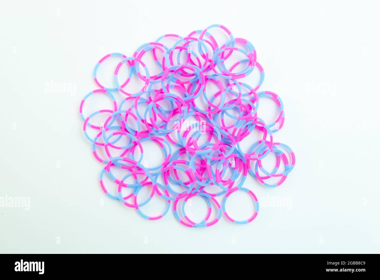 Color rubber band isolated white background Stock Photo - Alamy