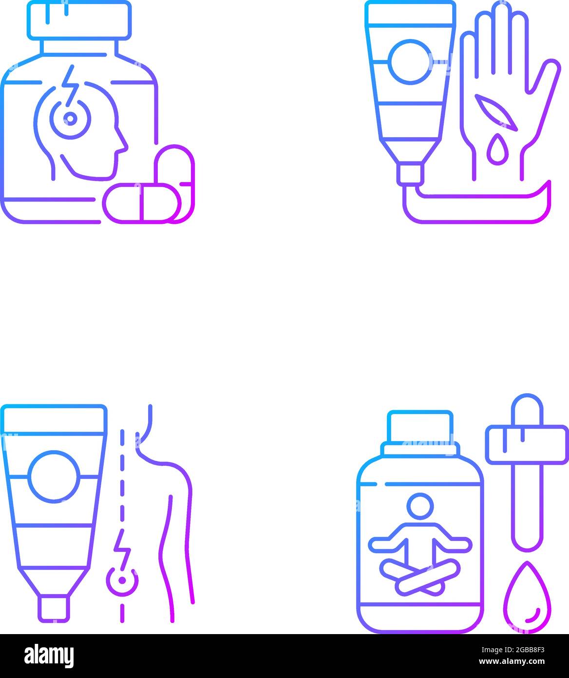 Survival first aid kit gradient linear vector icons set Stock Vector ...