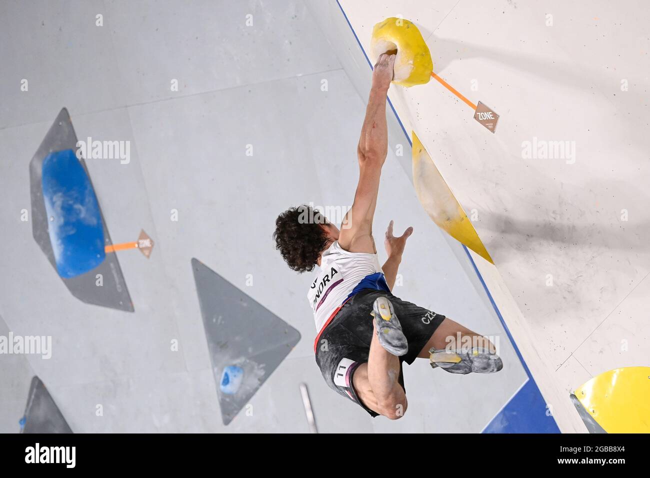 Czech climber Adam Ondra attends bouldering qualification during the ...