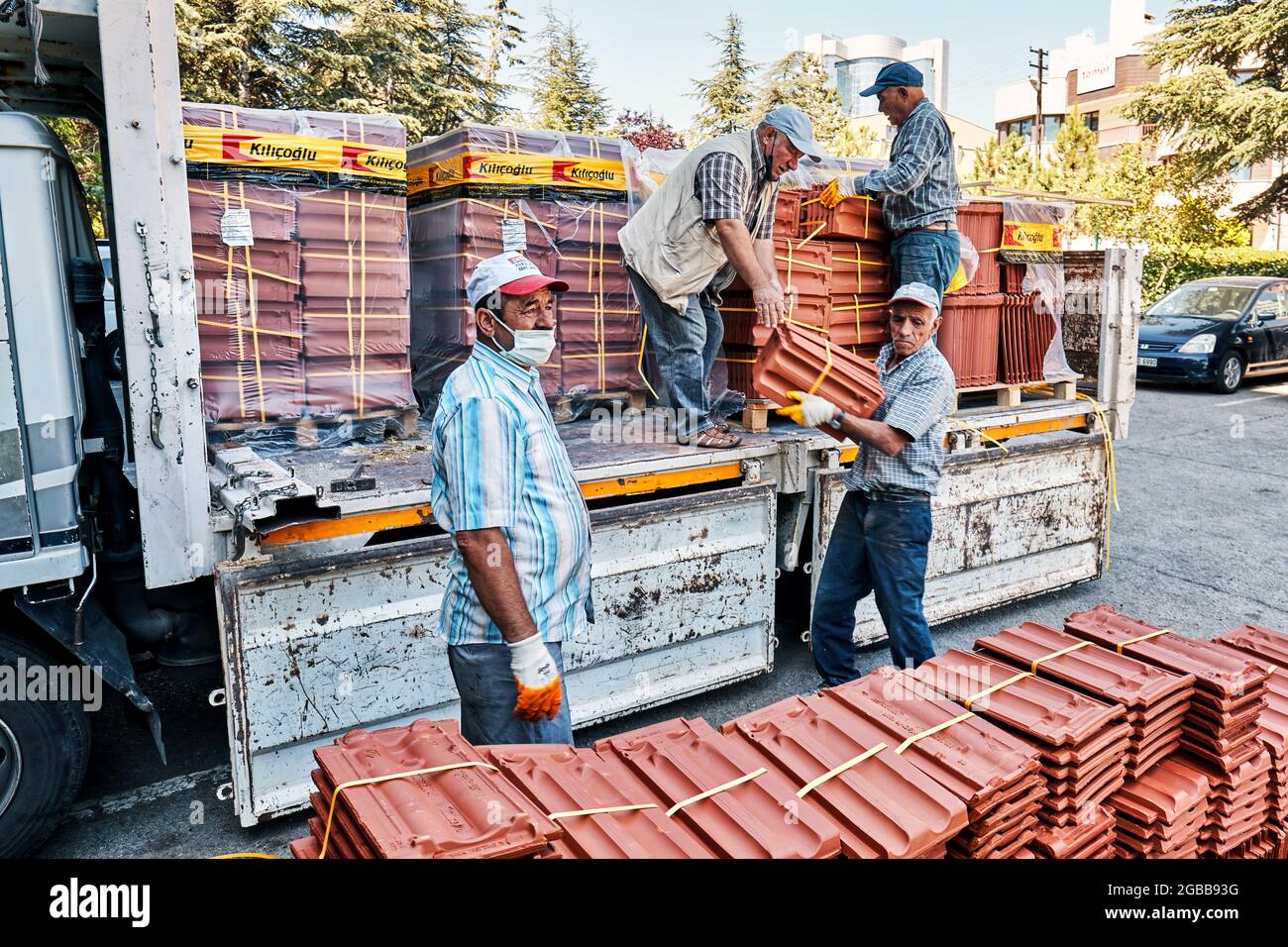 Ankara, Turkey - July, 2021: Construction workers wearing protective ...
