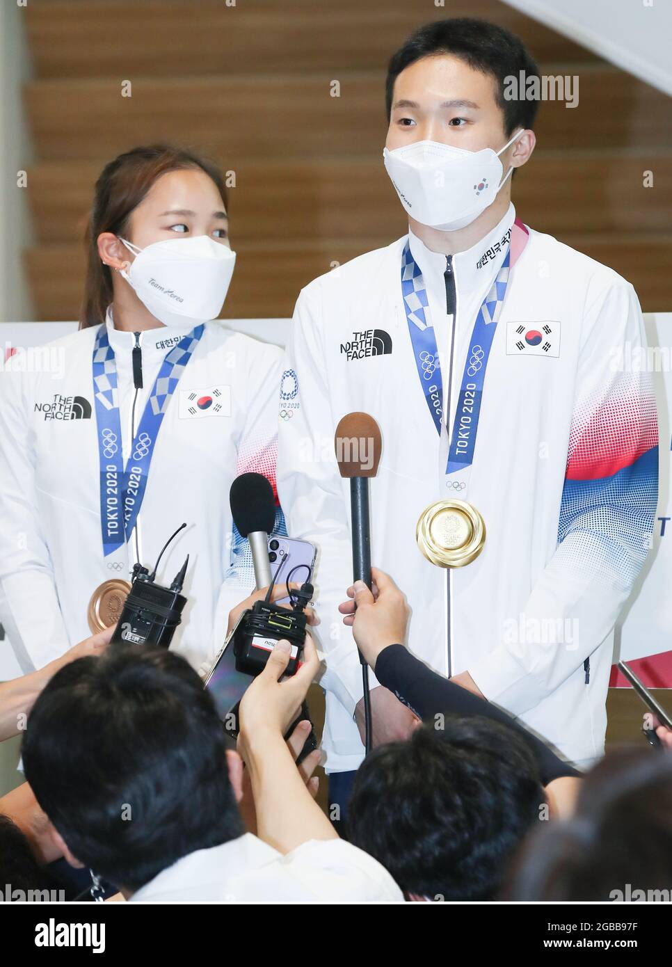 03rd Aug, 2021. Gymnast medalists return home South Korean gymnasts ...