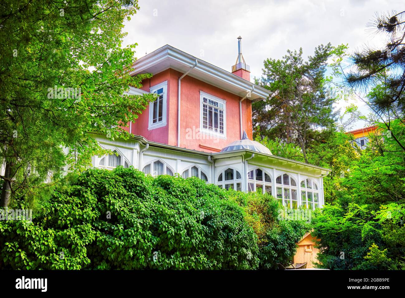 Ankara, Turkey - August, 2021: The exterior of Pembe Kosk or Pink Villa ...