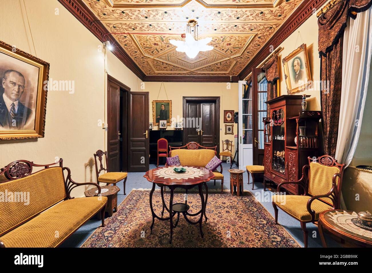 Ankara, Turkey - August, 2021: The living room of Pembe Kosk or Pink ...