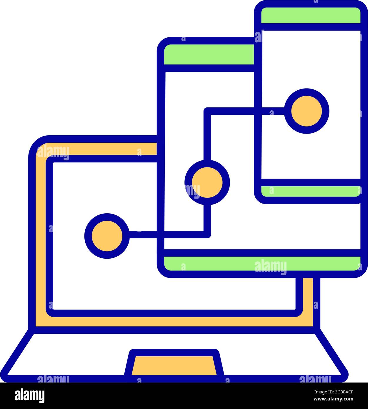 Device synchronization RGB color icon Stock Vector Image & Art - Alamy