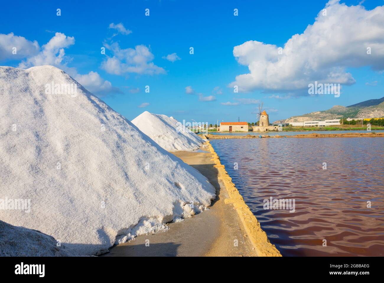 Salt Pans, Trapani, Sicily, Italy, Mediterranean, Europe Stock Photo ...