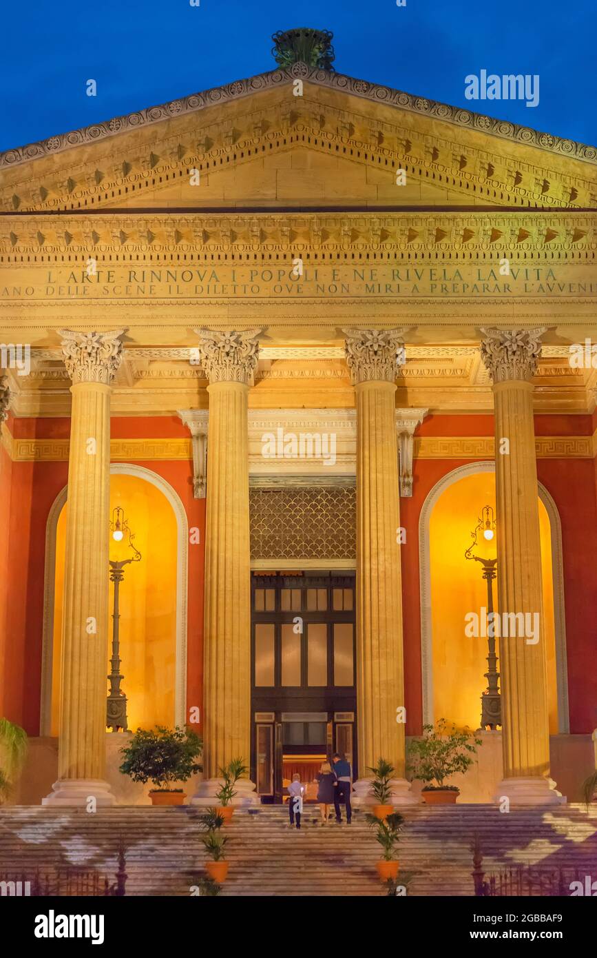 Teatro Massimo, Palermo, Sicily, Italy, Mediterranean, Europe Stock ...