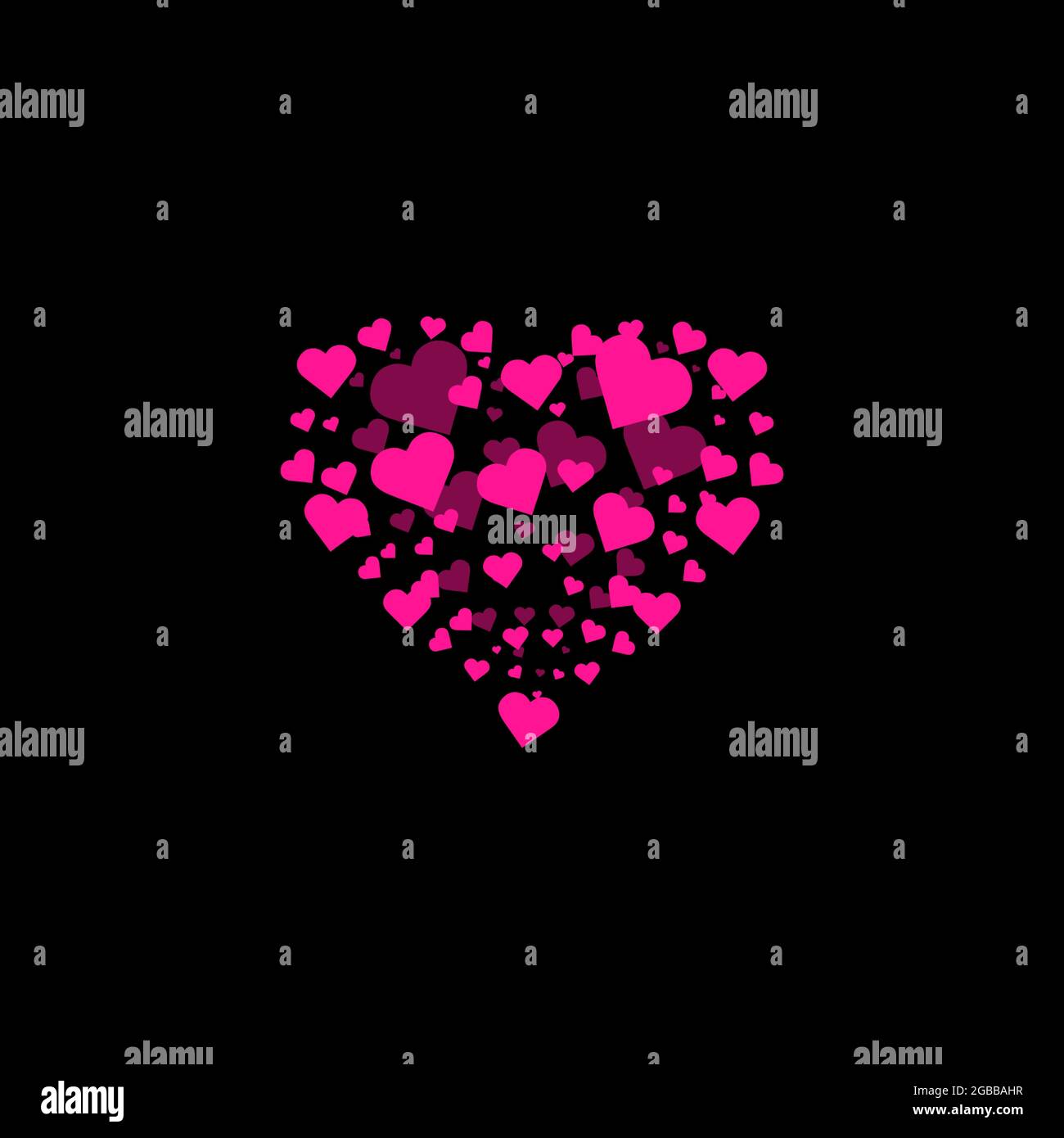 Heart shapes background. Heart confetti burst isolated. Valentines day ...