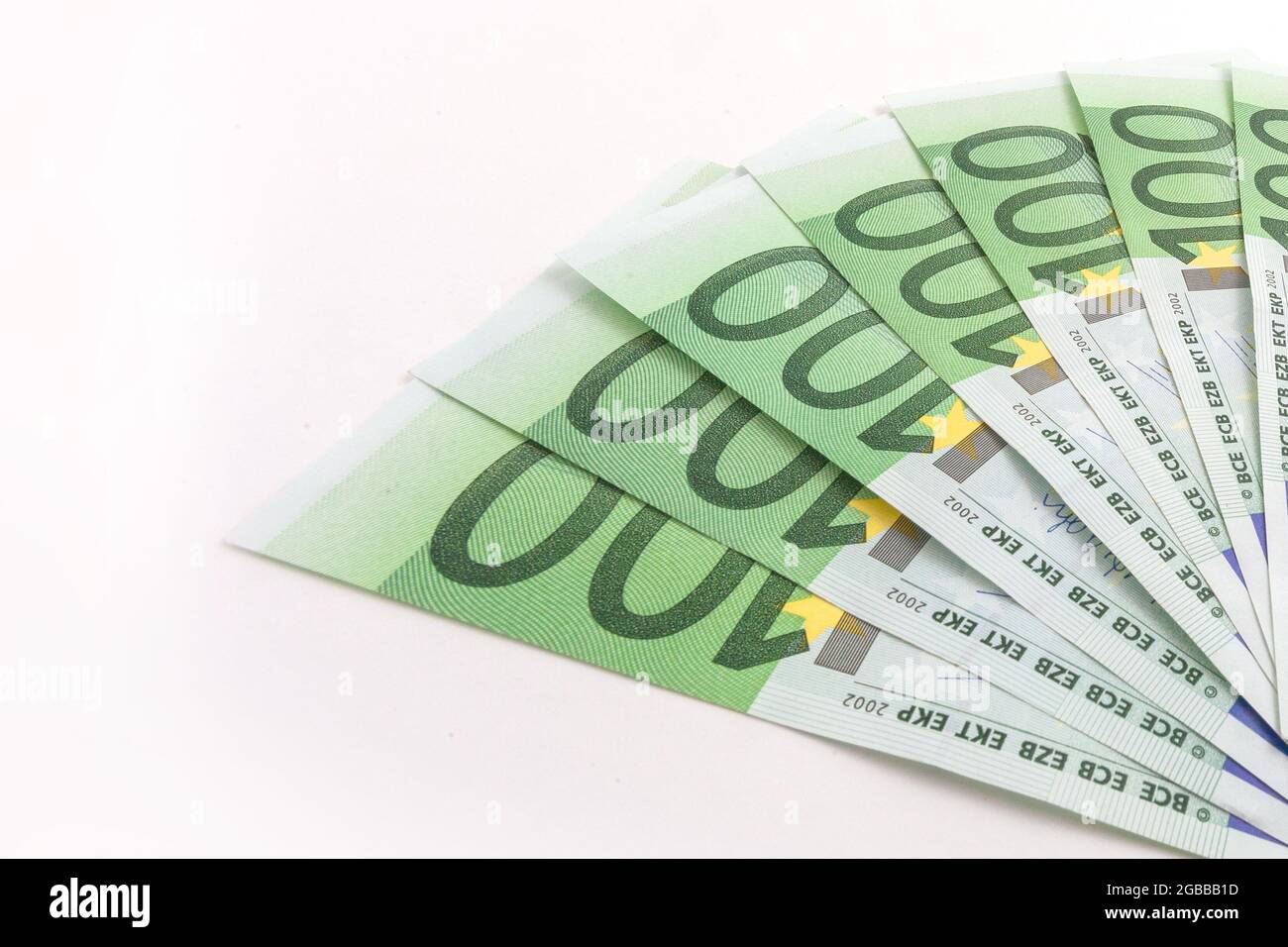 euro banknotes on isolated white background Stock Photo - Alamy