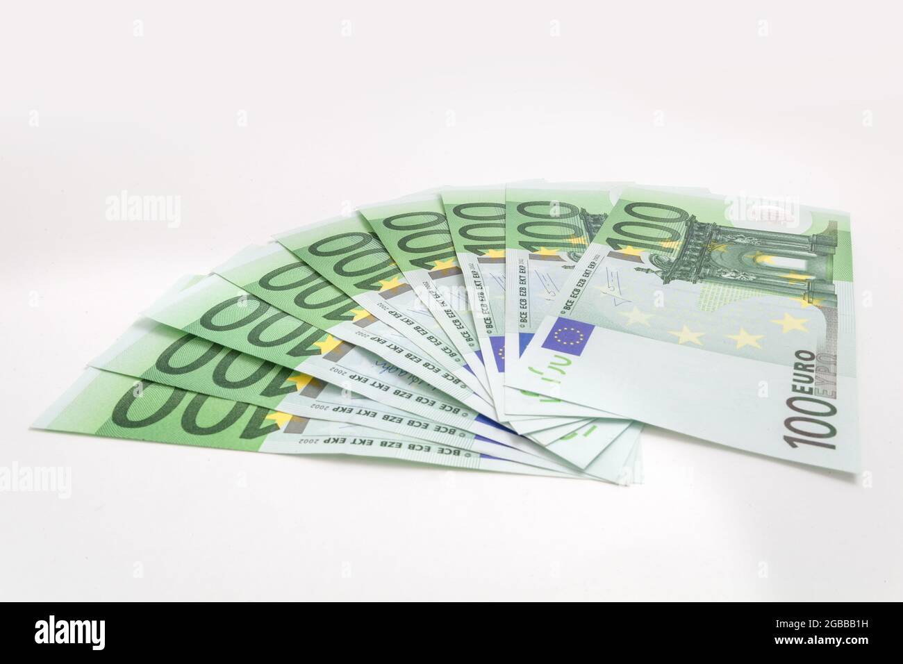 euro banknotes on isolated white background Stock Photo - Alamy