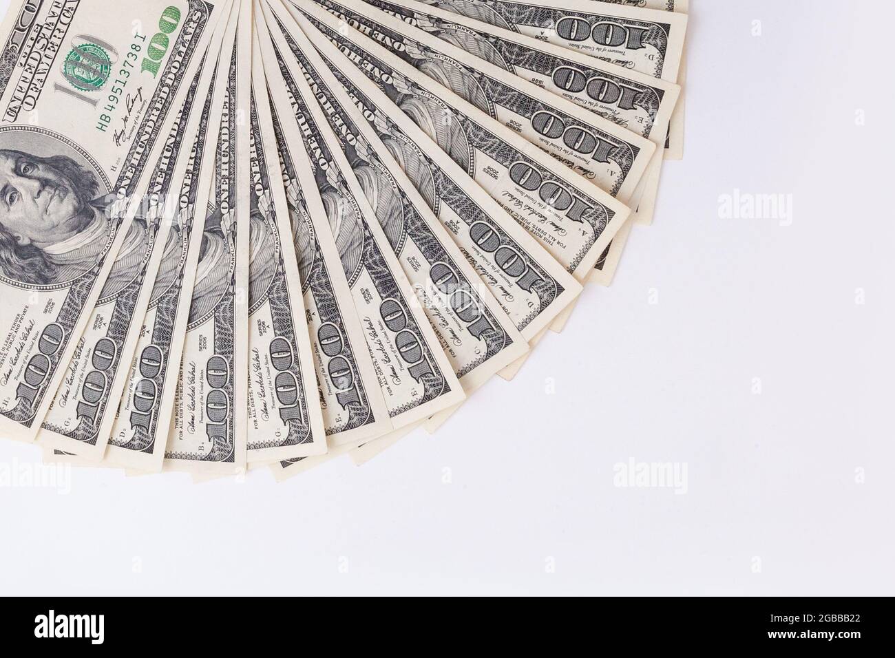 US dollars banknotes on an isolated white background Stock Photo - Alamy