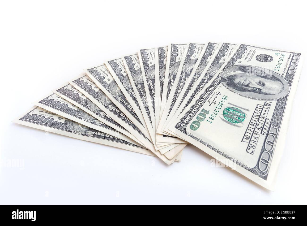 US dollars banknotes on an isolated white background Stock Photo - Alamy