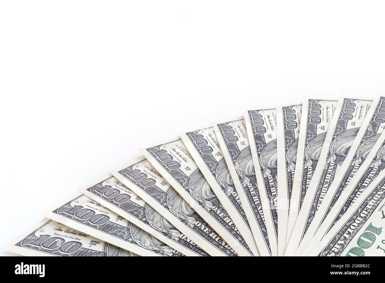 US dollars banknotes on an isolated white background Stock Photo - Alamy