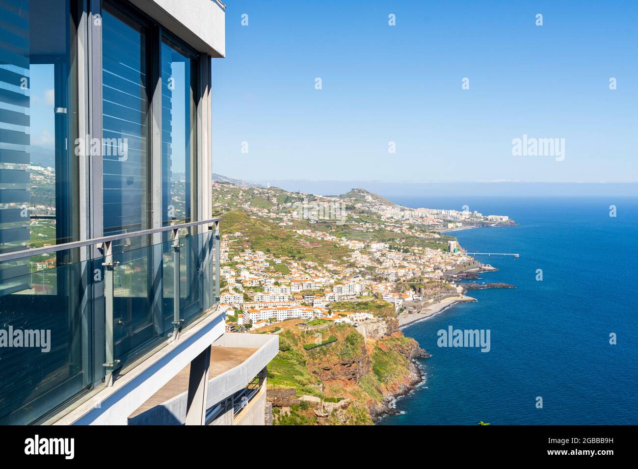 Top station of Teleferico Do Rancho cableway connecting mountains to ...