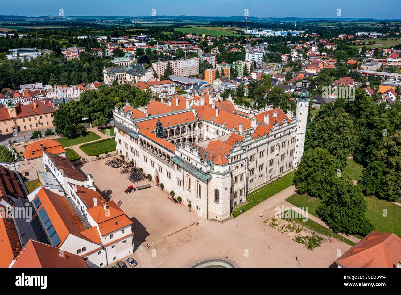 Aerial of the Renaissance chateau in Litomysl, UNESCO World Heritage ...