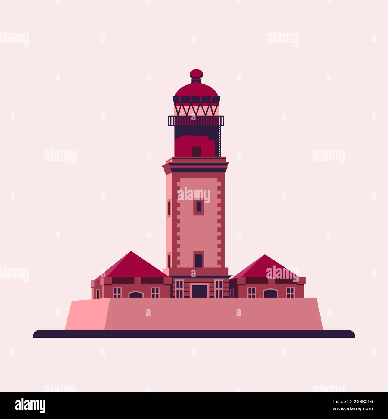 Lighthouse, Sea beacon house. Vector illustration in flat cartoon style ...