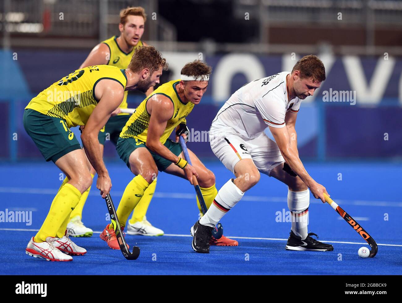 03 August 2021, Japan, Tokio: Hockey, Men: Olympia, Australia - Germany ...