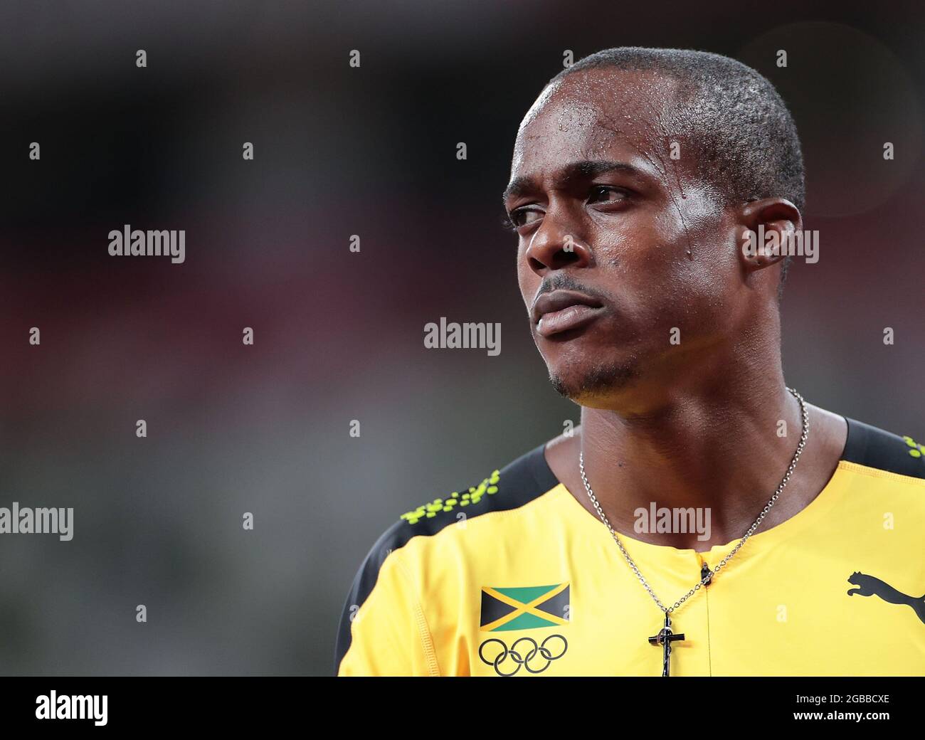 Tokyo, Japan. 3rd Aug, 2021. Ronald Levy of Jamaica reacts after the ...