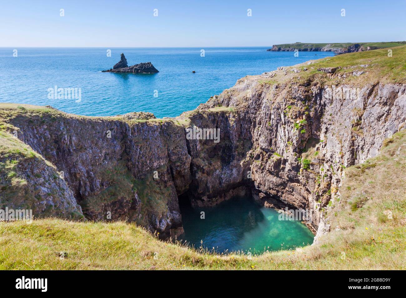 Church Rock, Bosherton, Pembrokeshire, Wales, United Kingdom, Europe ...