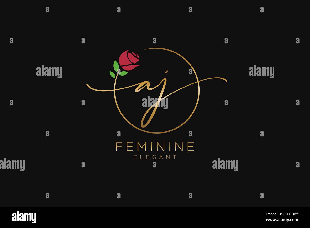 AJ Feminine logo beauty monogram and elegant logo design, handwriting ...