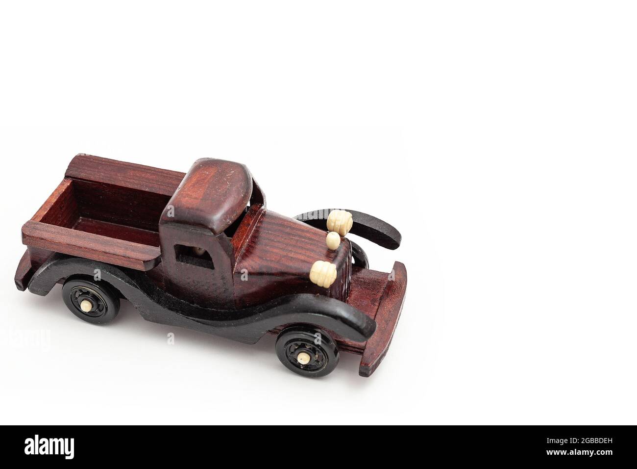 wooden toy car isolated on white background Stock Photo - Alamy