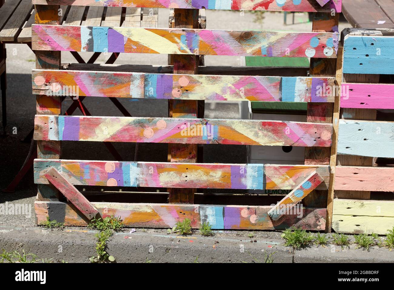 Colorful wooden boards wallpaper, texture, germany Stock Photo - Alamy