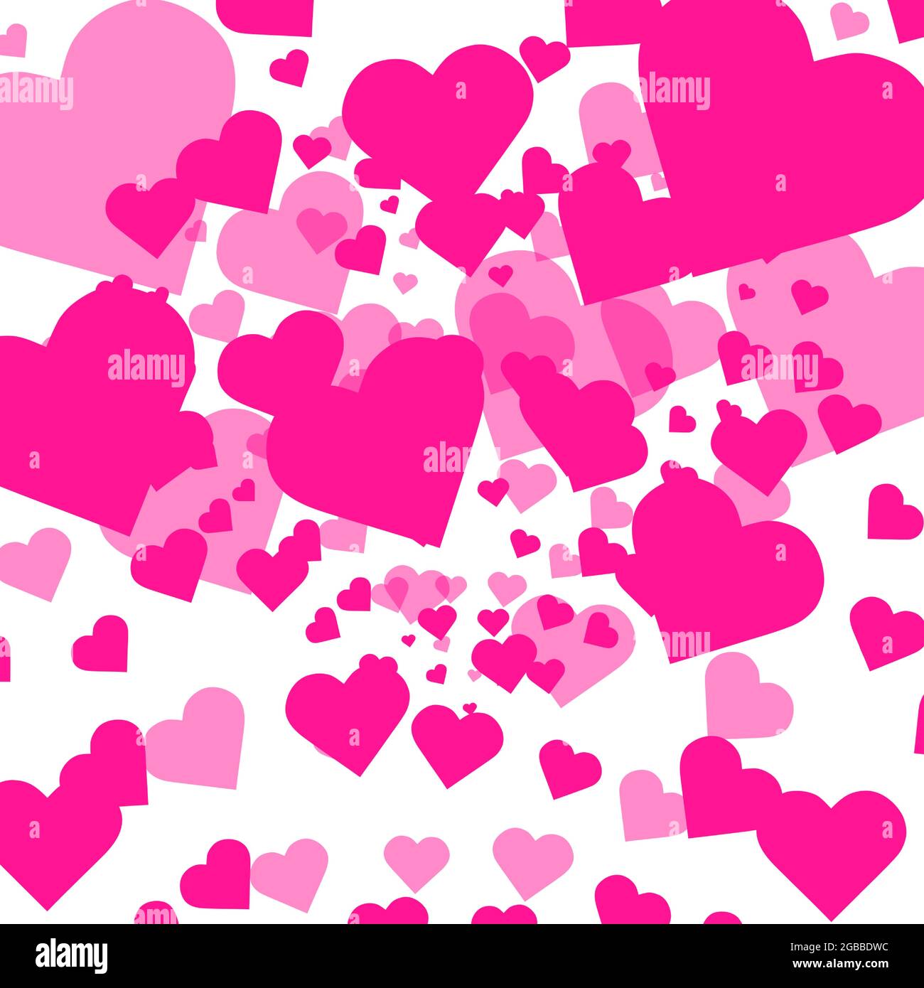 Heart confetti falling down isolated. Valentines day concept. Heart ...