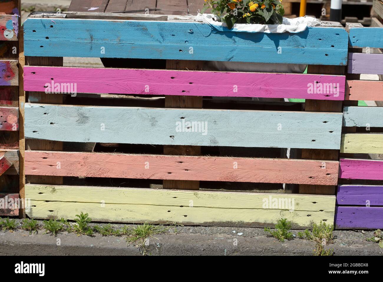 Colorful wooden boards wallpaper, texture, germany Stock Photo - Alamy