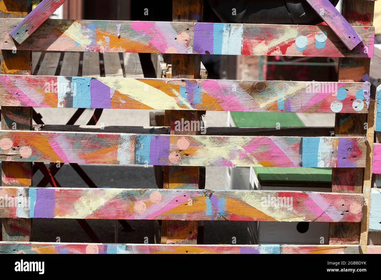 Colorful wooden boards wallpaper, texture, germany Stock Photo - Alamy