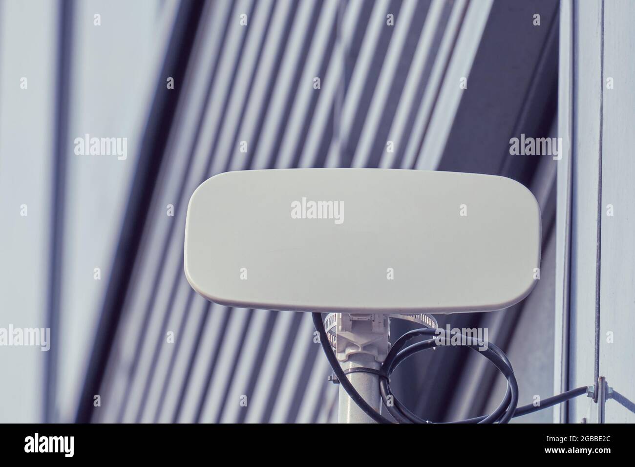 Outdoor internet access point on the wall of an office building Stock ...