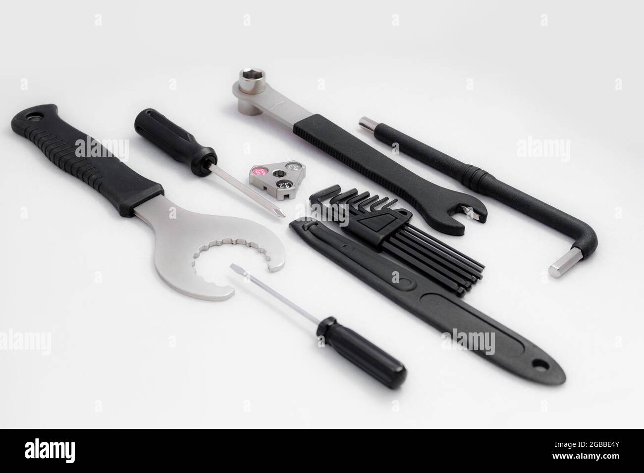 bicycle tool kit on an isolated white background Stock Photo - Alamy