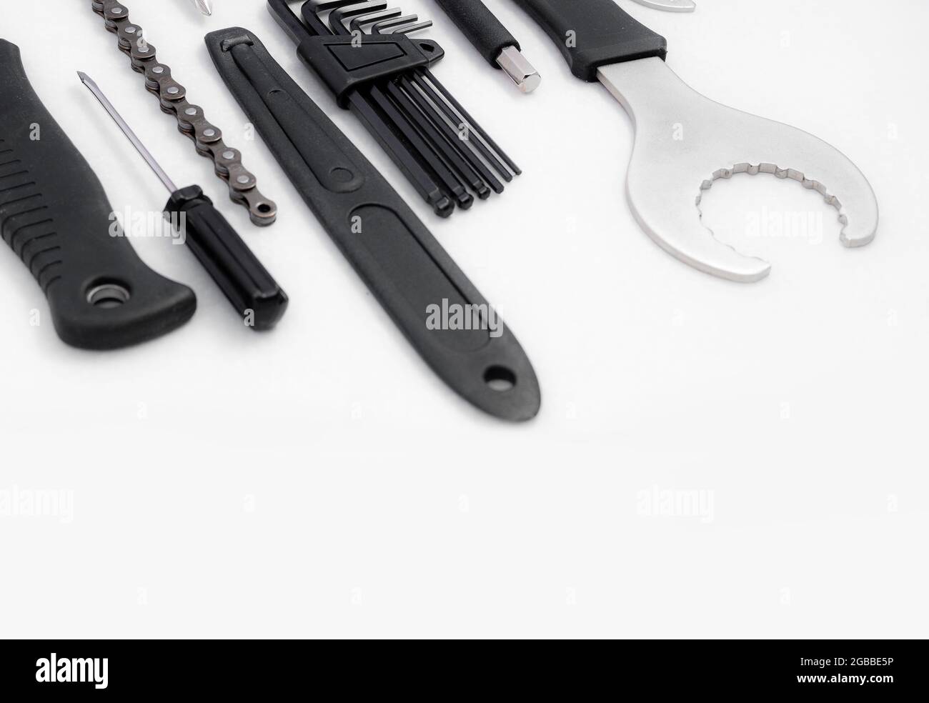 bicycle tool kit on an isolated white background Stock Photo - Alamy