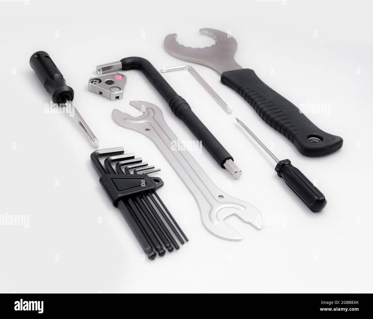 bicycle tool kit on an isolated white background Stock Photo - Alamy