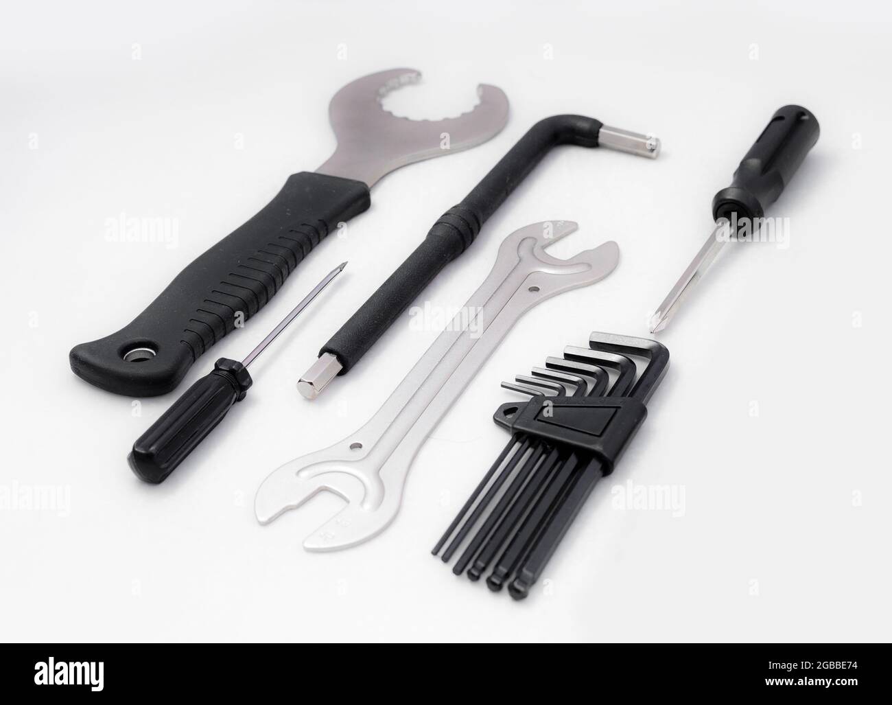 bicycle tool kit on an isolated white background Stock Photo - Alamy