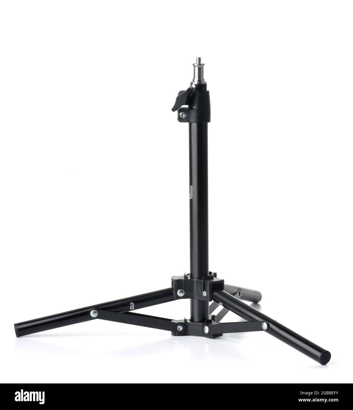 Front view of small adjustable light stand isolated on white Stock ...