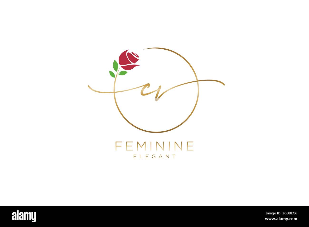CV Feminine logo beauty monogram and elegant logo design, handwriting ...