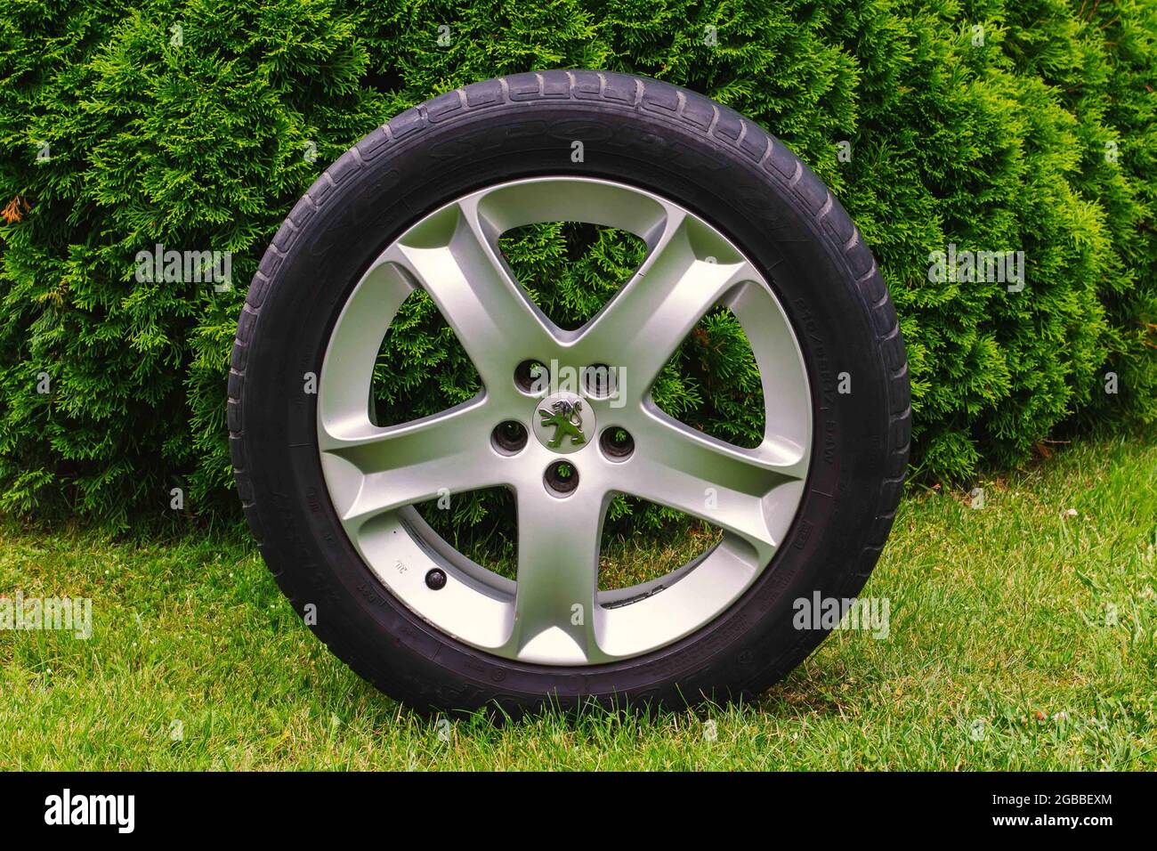 Car tire with aluminum rim Stock Photo - Alamy