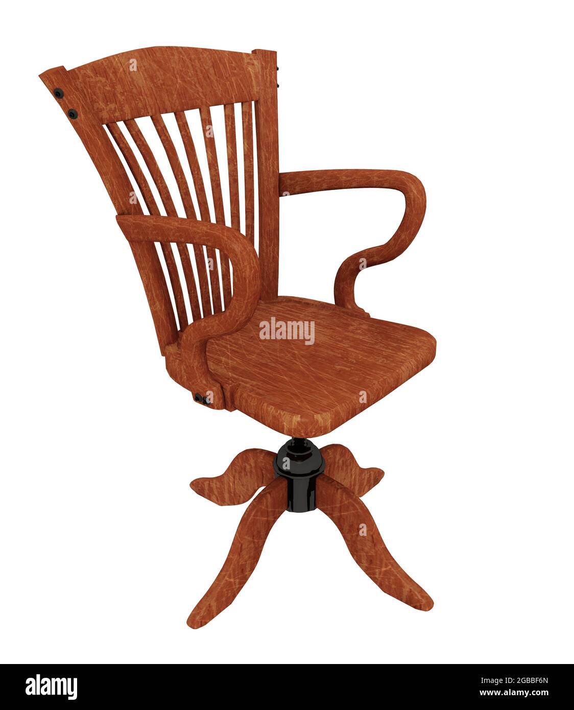 Wooden swivel chair isolated on white background Stock Photo - Alamy