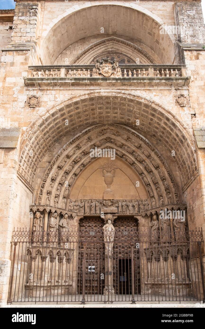 Doorway of the Cathedral of Burgo de Osma, Soria Stock Photo - Alamy