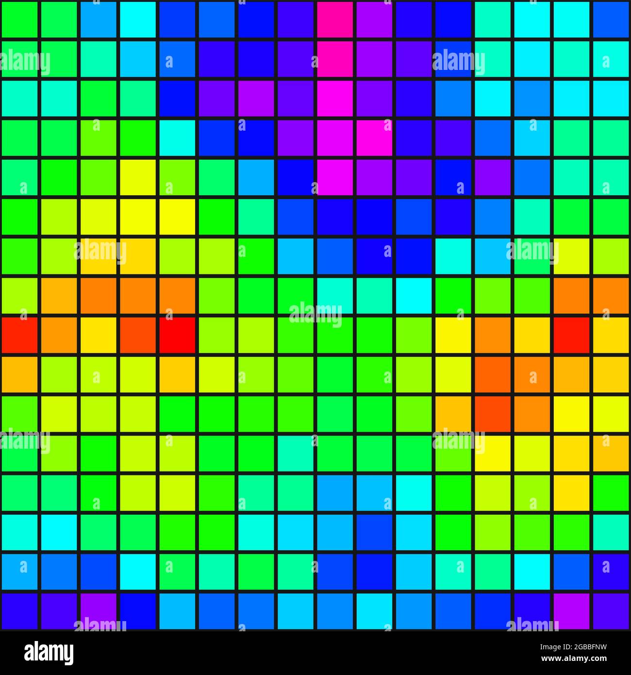 Abstract Geometrical color pixel generative art illustration Stock ...