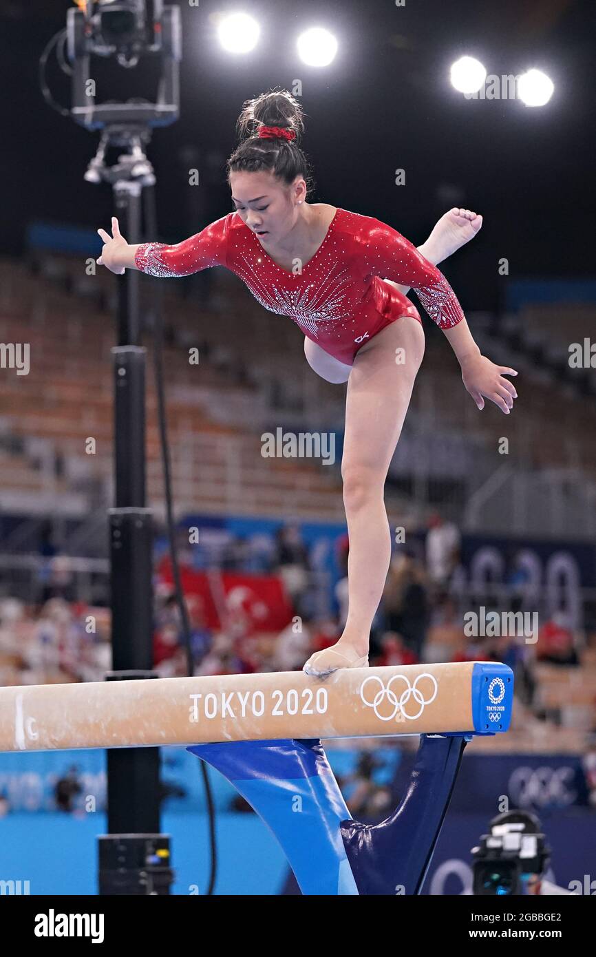 Tokyo, Japan. 03rd Aug, 2021. Sunisa Lee of the United States recovers ...
